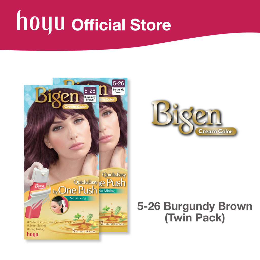 Bigen Cream Color 5-26 Burgundy Brown Twin Pack – Hoyu