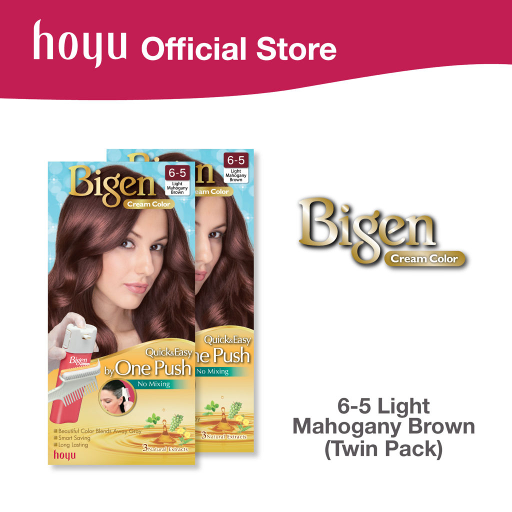 Bigen Cream Color 6-5 Light Mahogany Brown Twin Pack – Hoyu